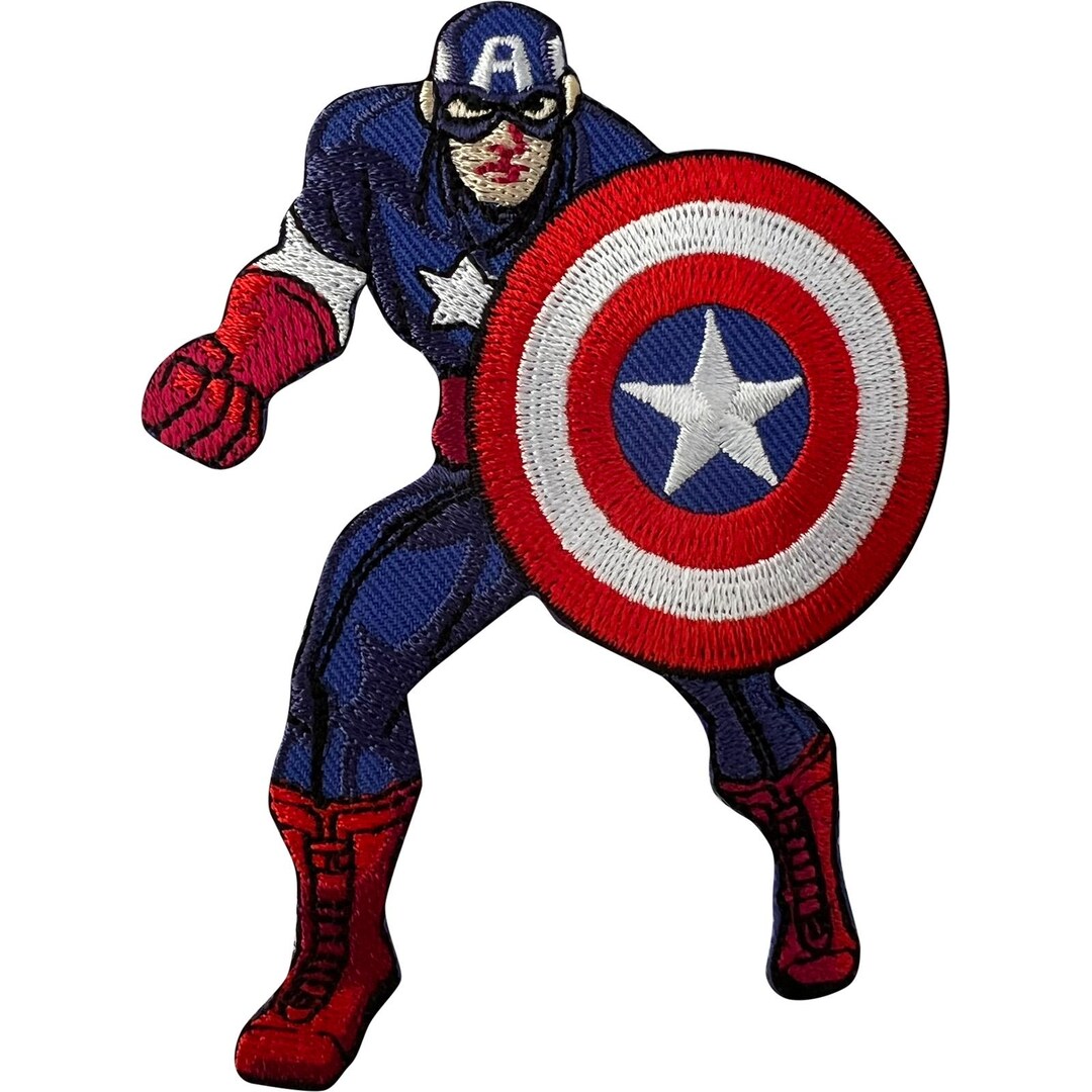 Captain America Patch Iron on Sew on T Shirt Backpack Rucksack ...