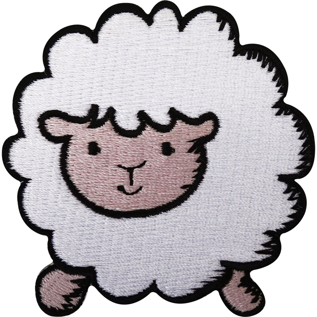 Sheep Patch Embroidered Badge Iron on Sew on Clothing Jacket Coat Bag ...
