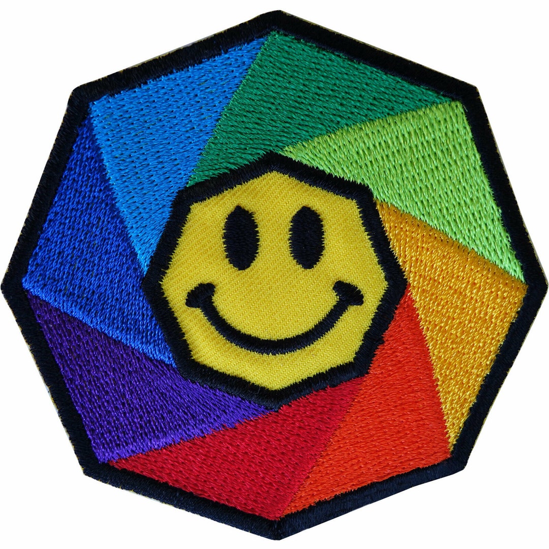 Rainbow Happy Yellow Smiley Face Patch Iron on Sew on - Etsy