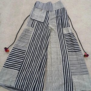 White Black Baggy Wide Leg High Rise Harem Pants Hippie Yoga Trousers ...