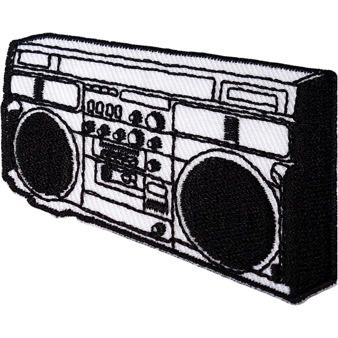 Radio Stereo Patch Iron Sew on Embroidered Badge 1980 Retro Music ...