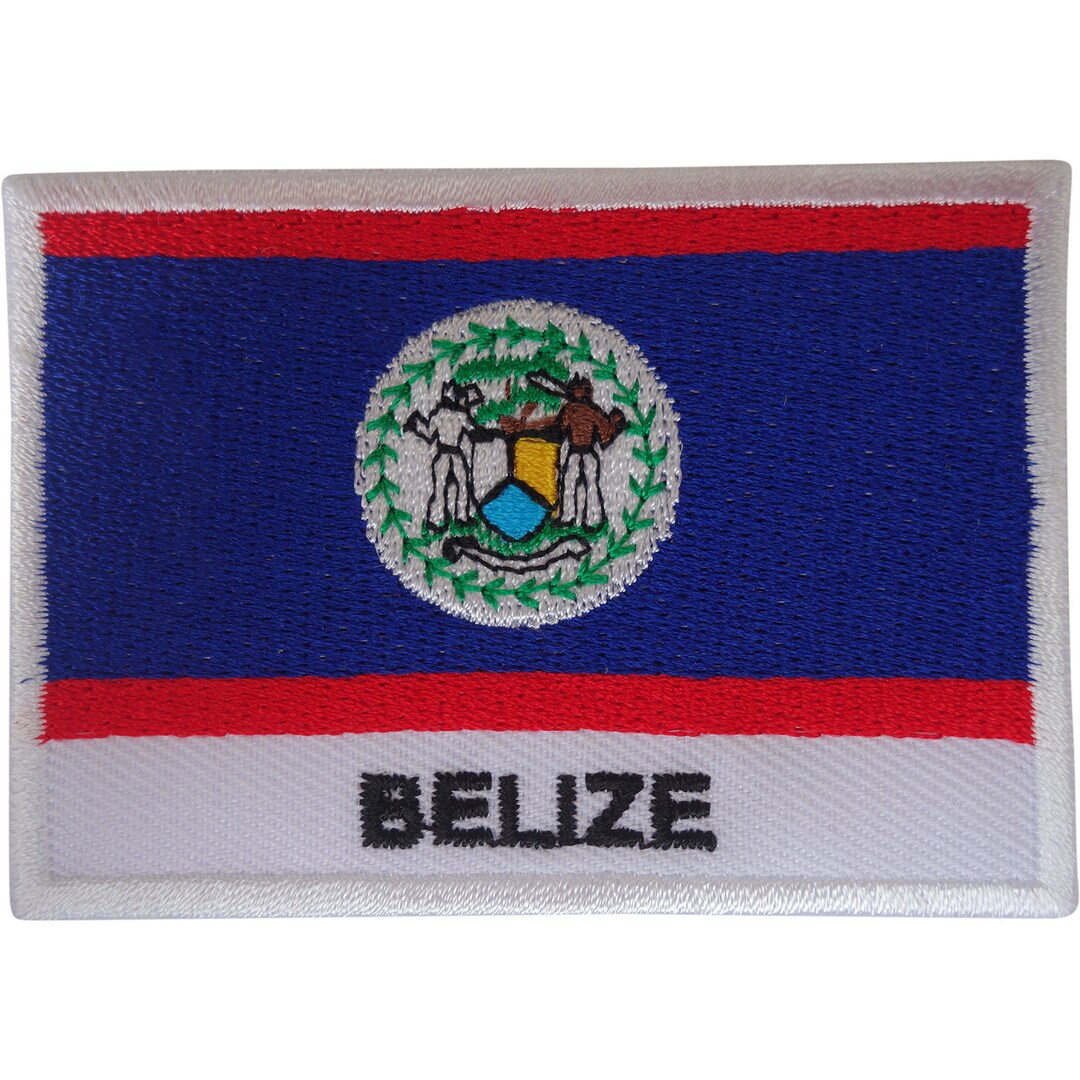 Belize Flag Patch Iron on Sew on Clothes Bag Caribbean America ...