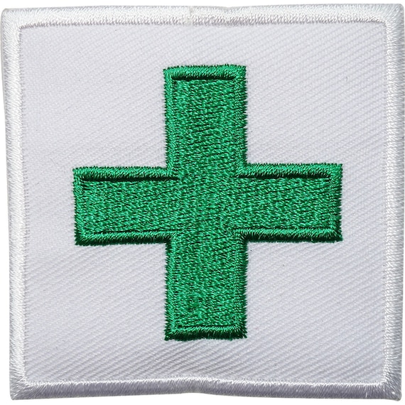 Green First Aid Cross Embroidered Iron Sew on Cloth Patch - Etsy UK