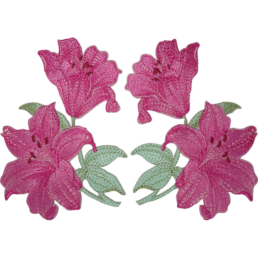Pair of Iron on Flower Patches Sew on Patch Badge Clothing Jeans Dress ...