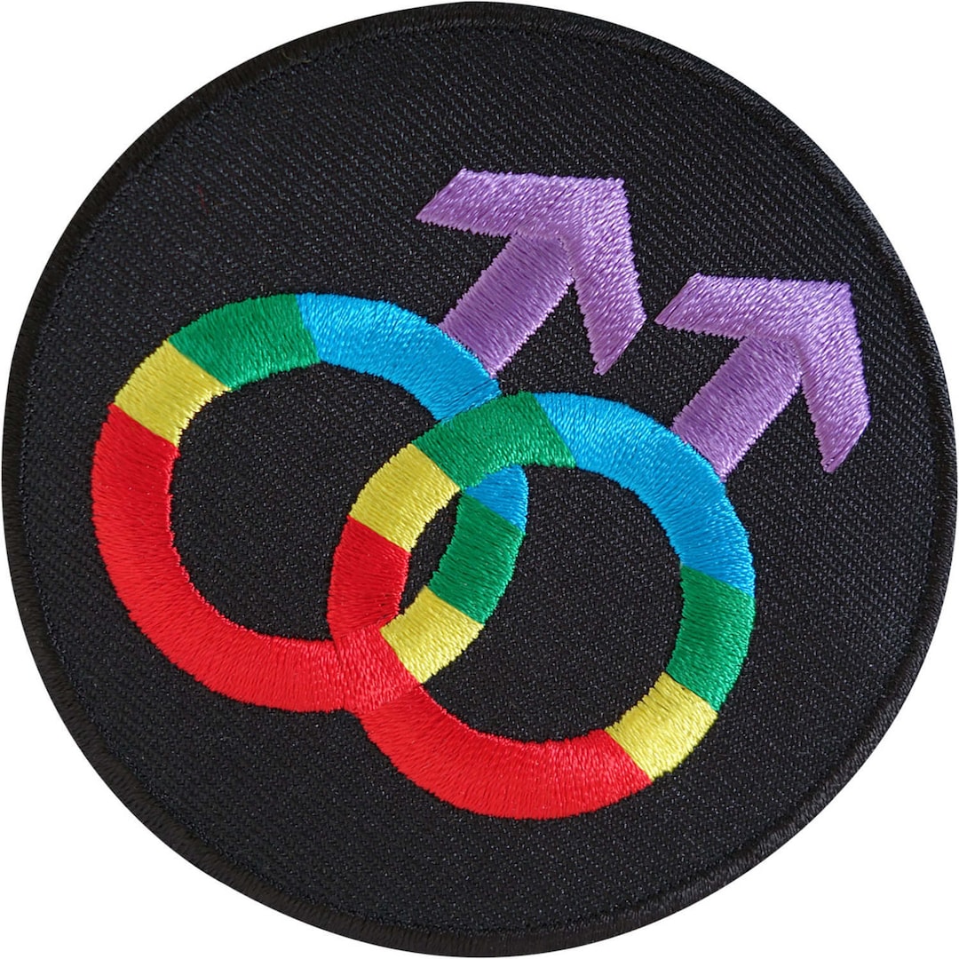 Gay Pride arc-en-ciel brodé fer coudre sur patch sexe masculin Mars ...