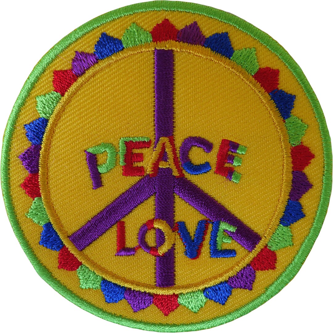 Peace Sign Symbol Love Iron on Patch Sew on Clothes Bag Hippie ...