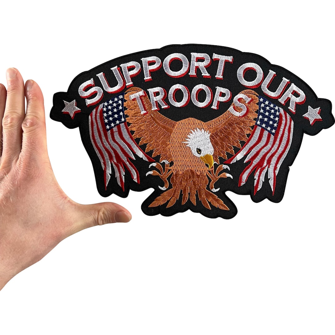 US Army Military Patch Iron Sew on Clothes Big USA Flag Eagle ...