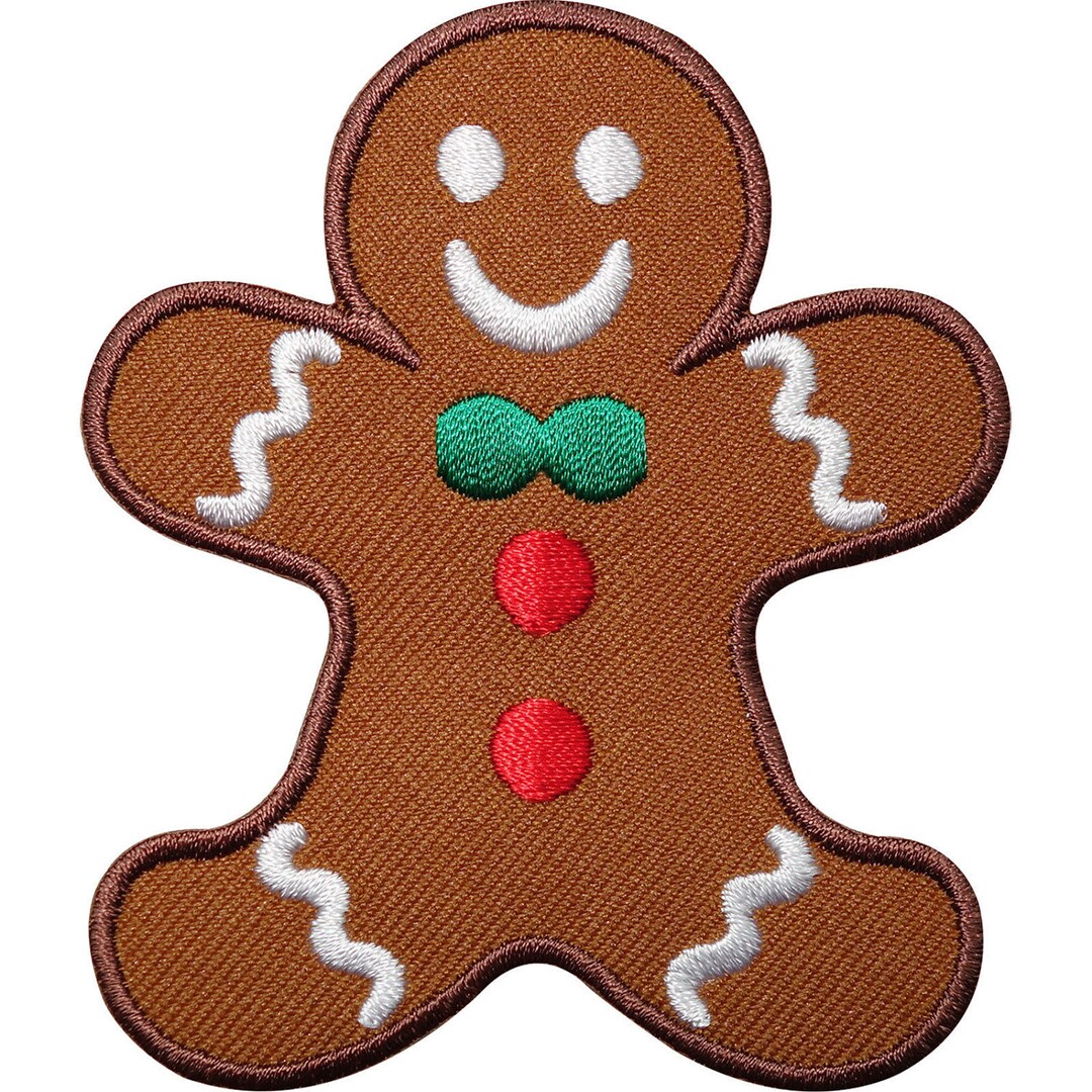 Gingerbread Man Embroidered Iron / Sew on Patch Clothes Bag Shirt Badge ...