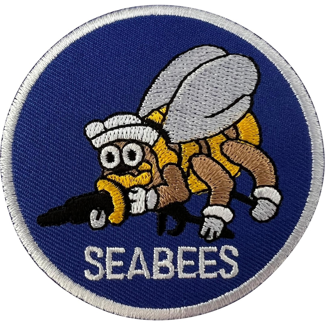 United States Navy Seabees Patch Iron Sew on Clothes Bag Bee ...