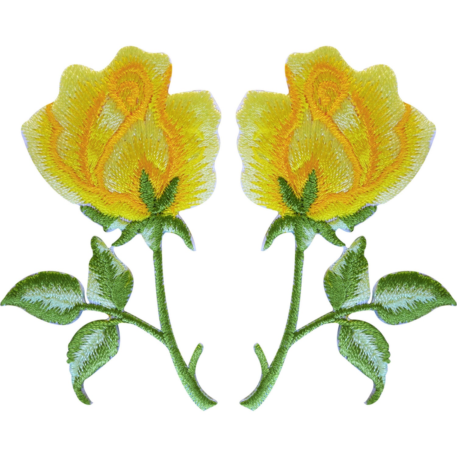 Pair of Yellow Rose Flower Patches Embroidered Iron on Sew on | Etsy
