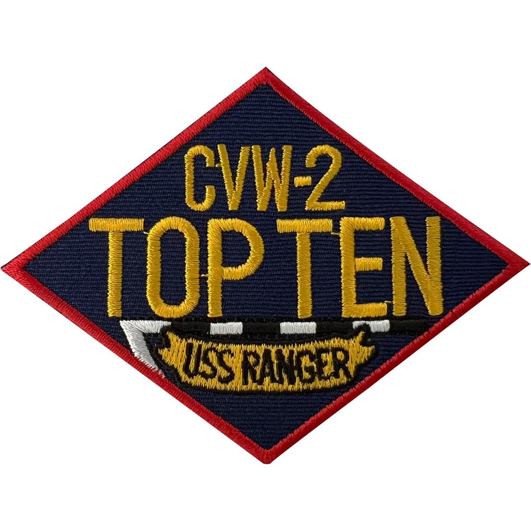 United States Navy Aircraft Carrier Ship CVW-2 Top Ten Patch Iron Sew ...