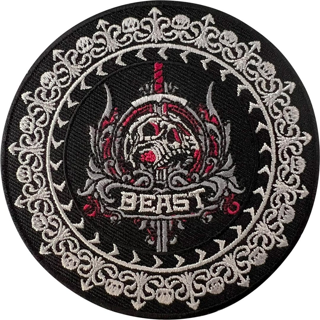 Beast Skull Sword Patch Iron Sew on Clothes Dress Bag Gothic Embroidered Badge - Etsy