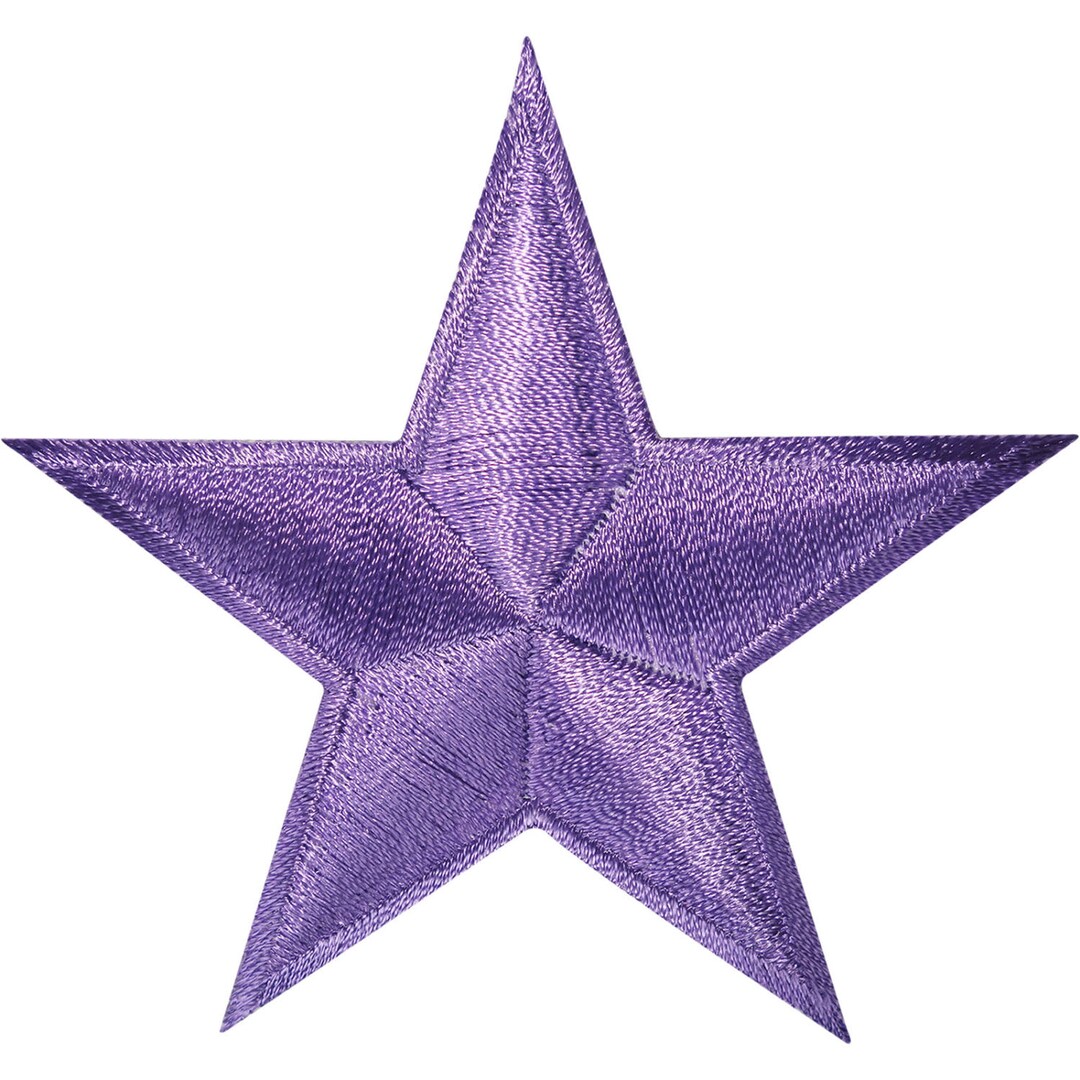 Purple Lavender Embroidered Star Patch Badge Iron Sew on Jacket Jeans ...
