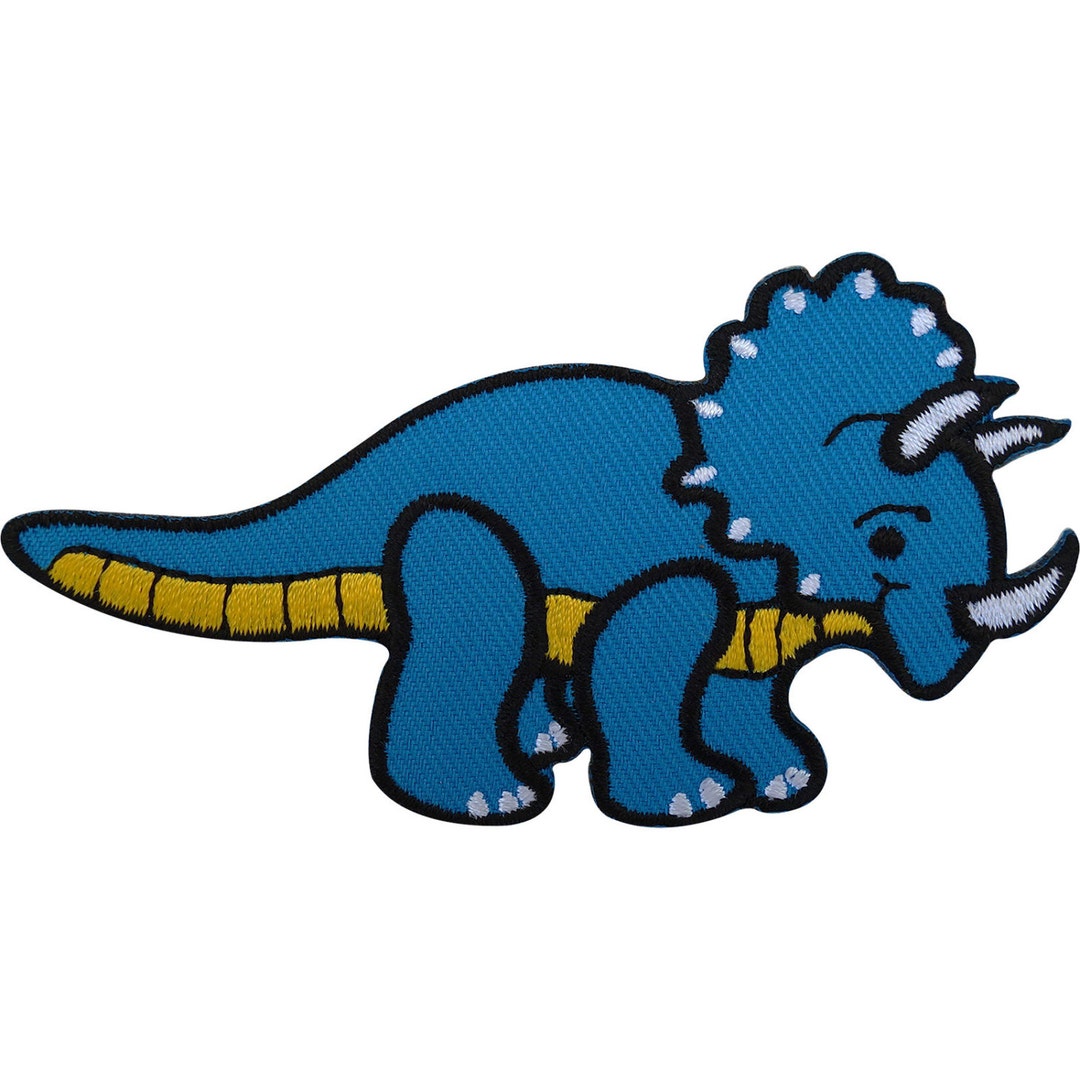 Sew on Badge / Iron on Patch Dinosaur Embroidered Triceratops for ...