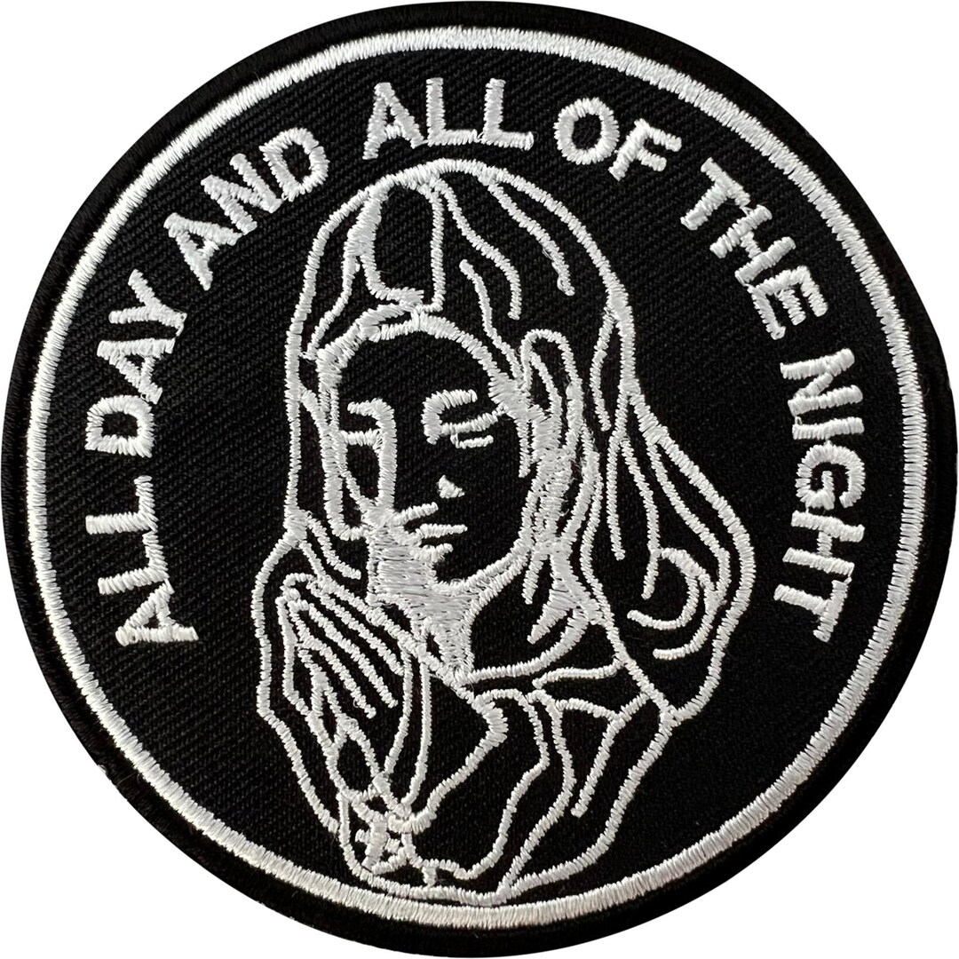 Virgin Mary Praying Patch Iron Sew on Prayer Rosary Beads Cross ...