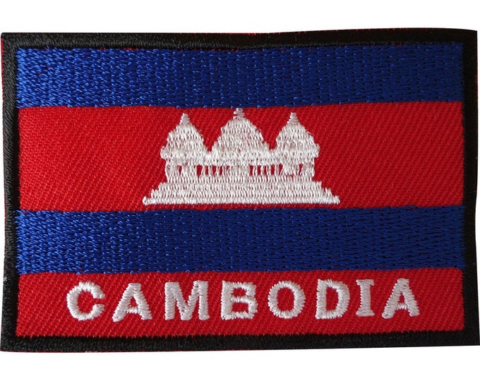 Cambodia Flag Patch Iron on / Sew on Clothes Jacket Embroidered Cambodian Badge - Etsy
