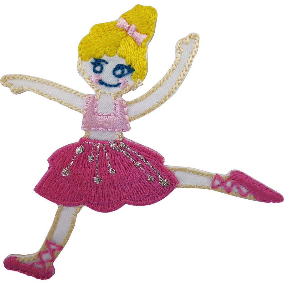 Ballerina Iron on Patch Sew on Badge Embroidered Pink Ballet Tutu ...