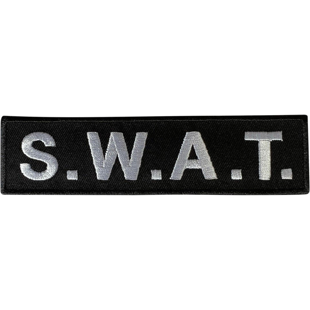 SWAT Patch Iron Sew on Clothes Police Army Military Fancy Dress ...
