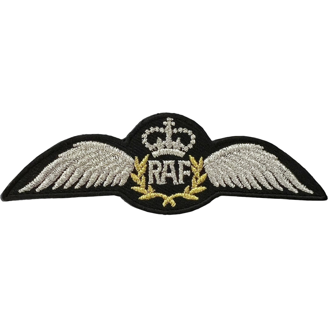 RAF Pilot Wings Patch Iron Sew on Royal Air Force Uniform Embroidered Badge WW2 - Etsy
