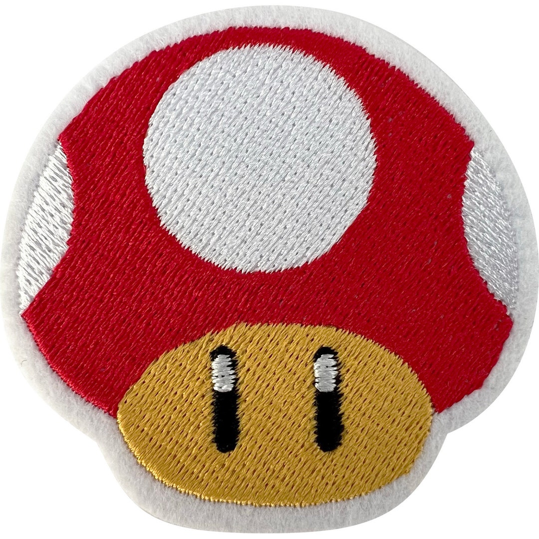 Toad Patch Iron Sew on Mushroom Super Mario Bros Nintendo Game ...