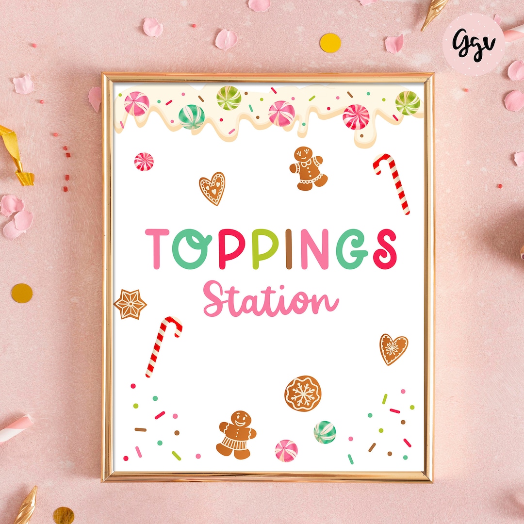 Gingerbread Party Decorating Toppings Sign, Cookie Decorating Party ...