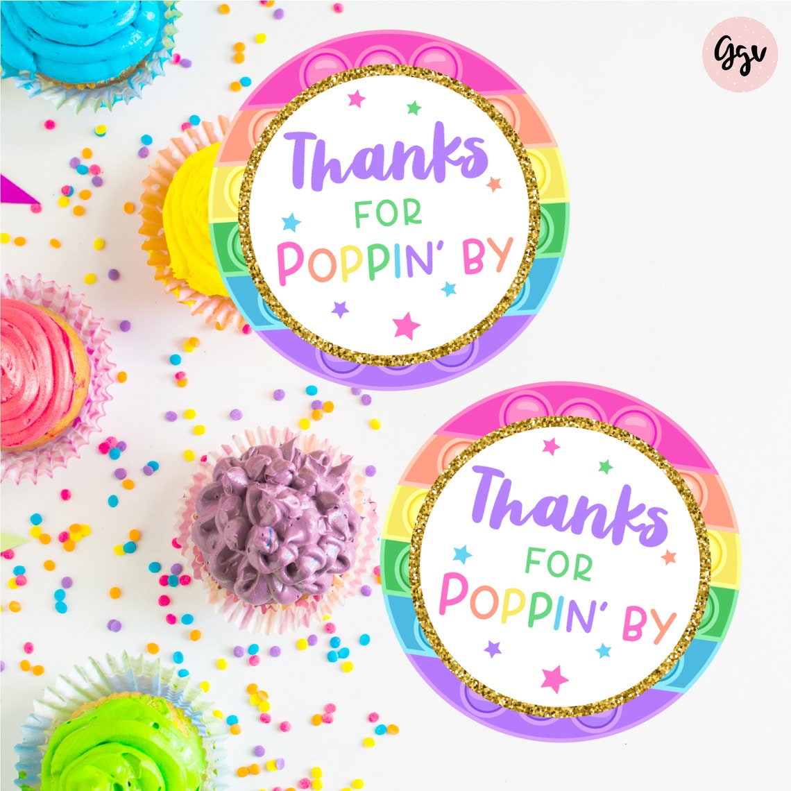 Pop It Fidget Toy Party Favor Round Tag Fidget Toy Pop It - Etsy