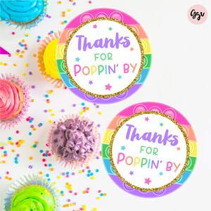 Pop It Fidget Toy Party Favor Round Tag, Fidget Toy Pop It Gift Tags ...