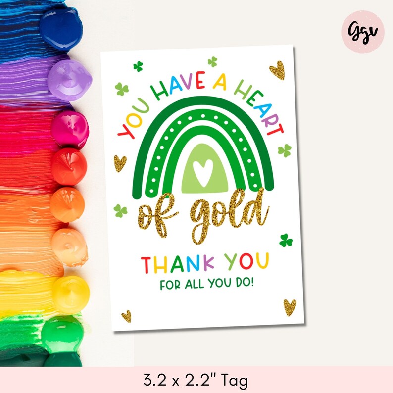 St. Patrick's Day Printable Tags Rainbow Instant Download | Etsy