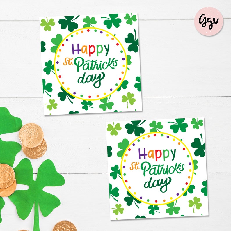 Happy St Patricks Day Gift Tag St Patrick Printable Tag St - Etsy