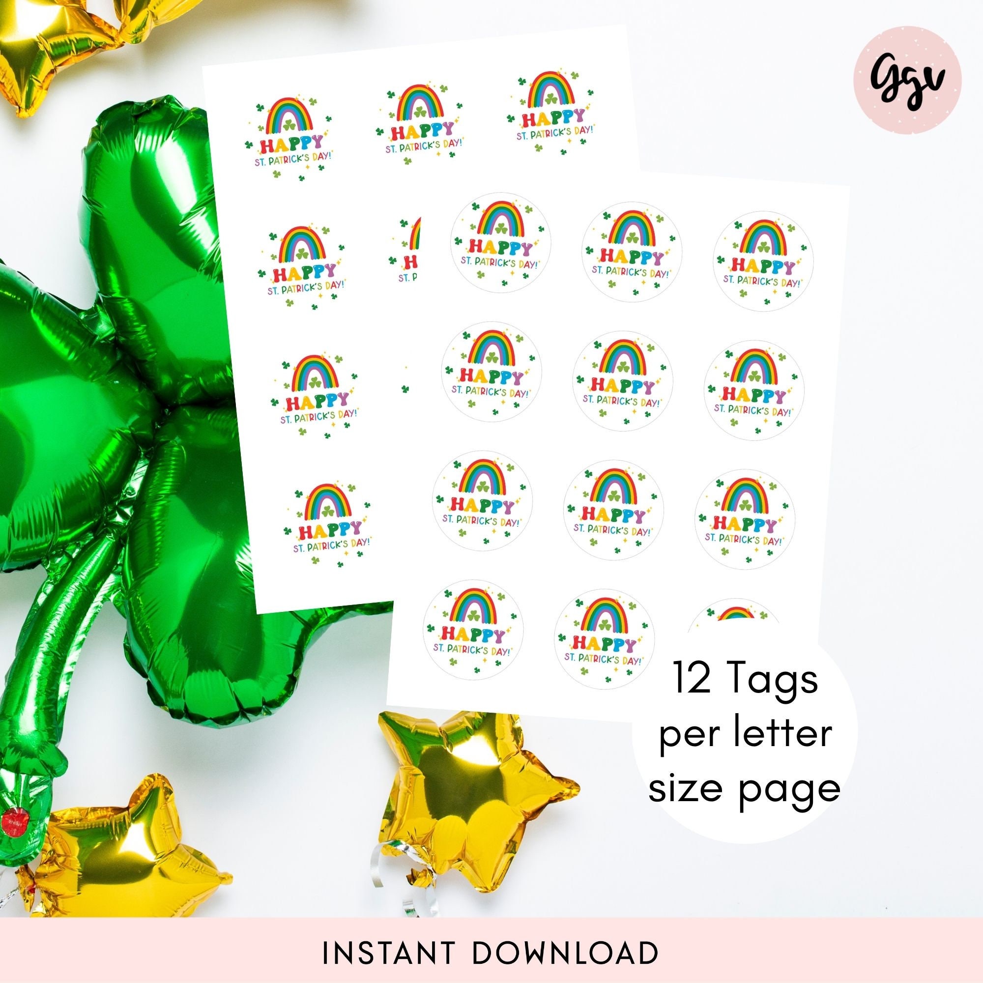 Happy St. Patricks Day Instant Download Tags St. Patricks - Etsy