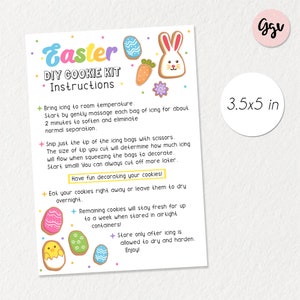 Printable Easter DIY Cookie Kit Instruction Card (digital Download) - Etsy