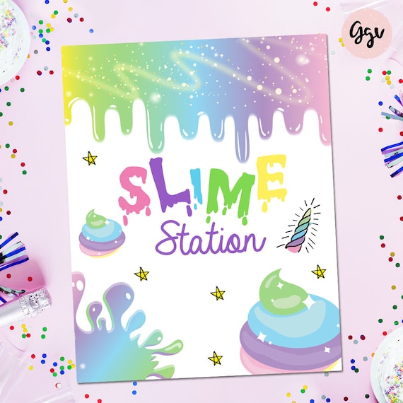 SLIME STATION SIGN Printable Slime Party Decor Glitter - Etsy Canada