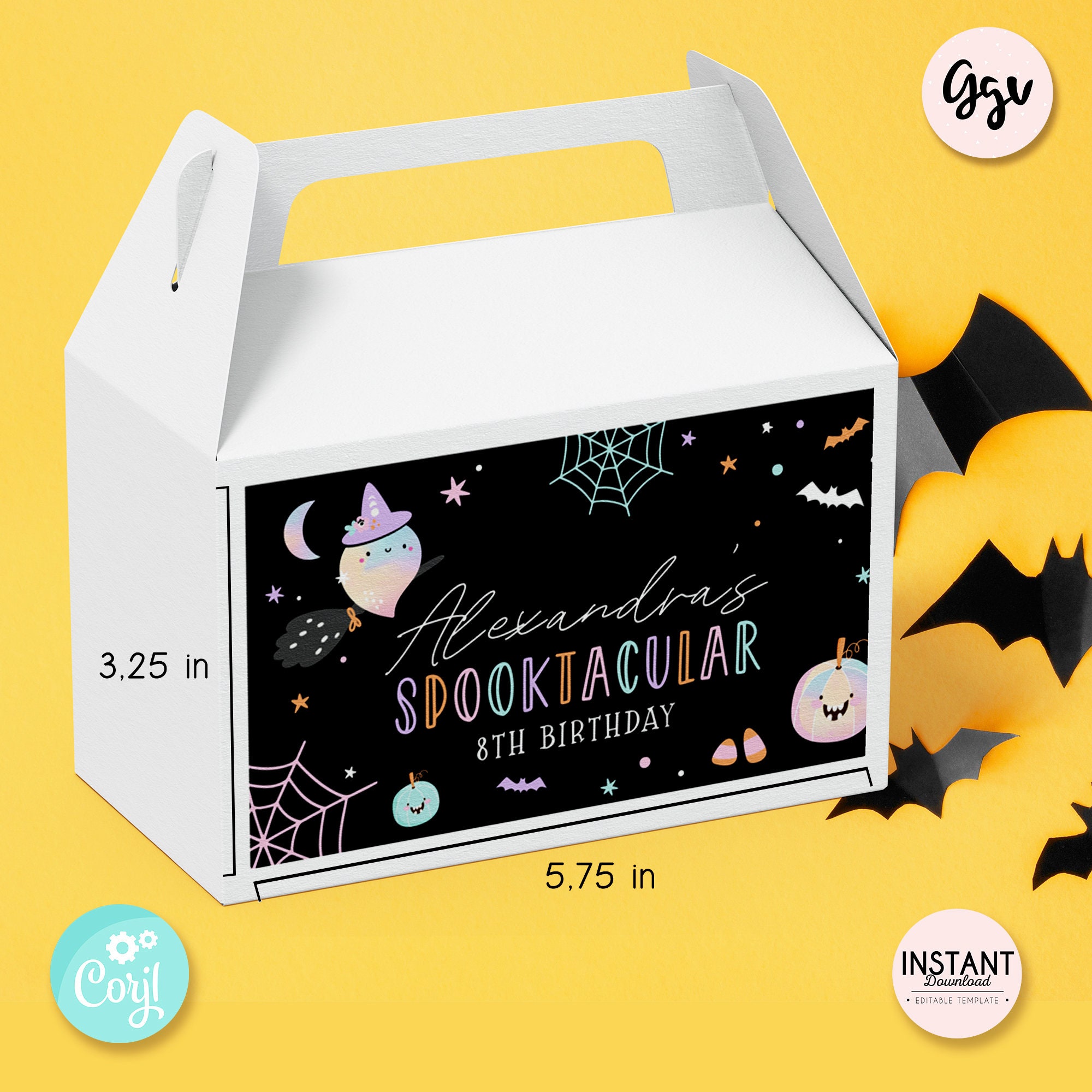 Editable Halloween Gable Box Label Pastel Halloween Printable - Etsy