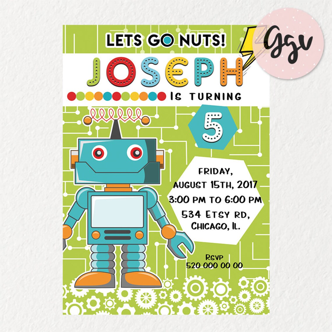ROBOT INVITATION Robot Party Invitation Robot Party Robot - Etsy