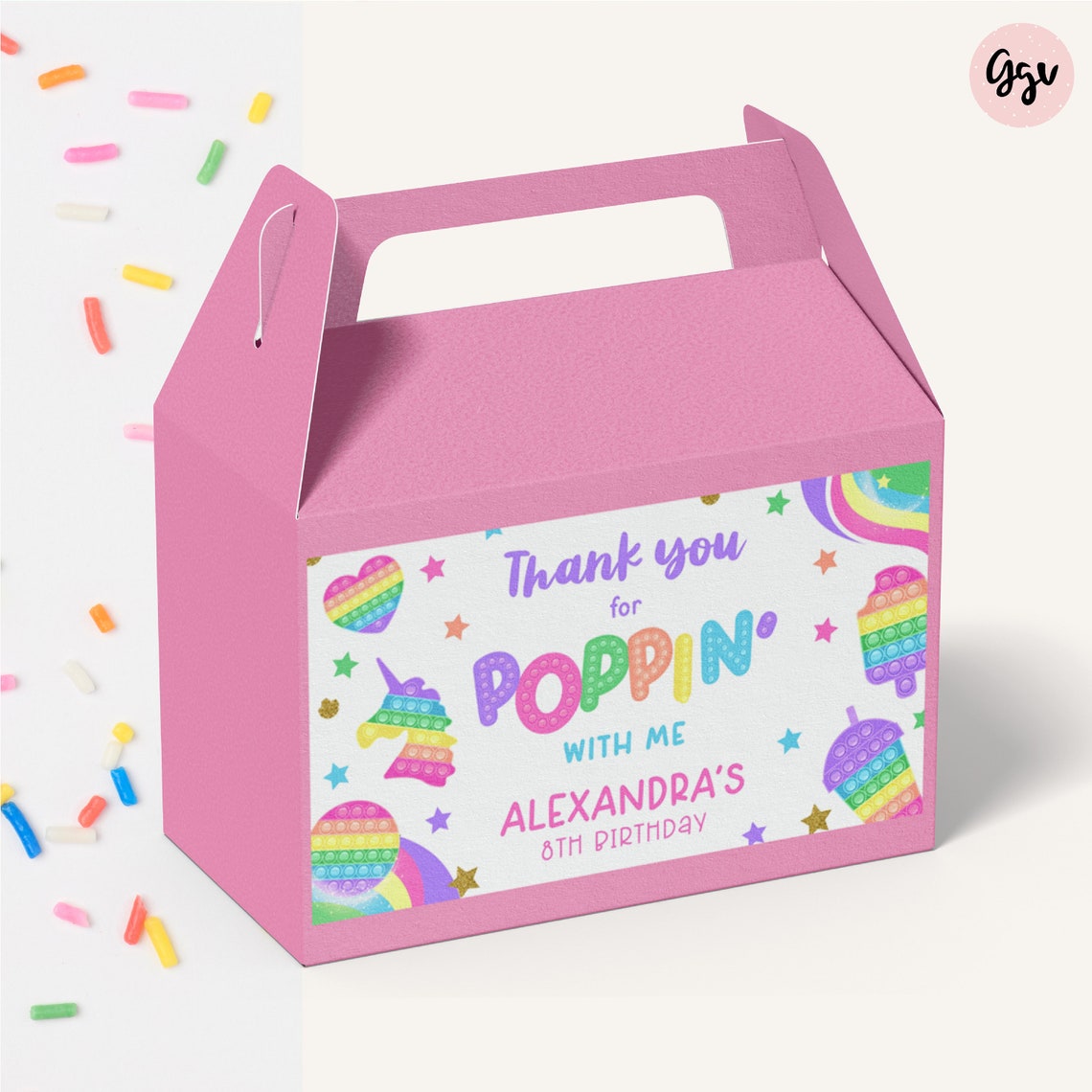 POP IT Fidget Toy Birthday Party Favor Tag Editable Pop It - Etsy