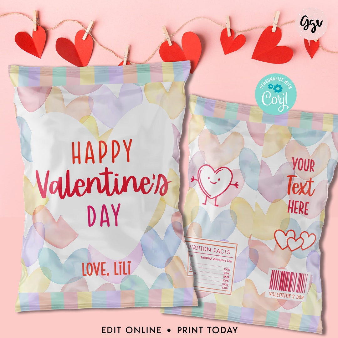 Personalized Valentine's Day Chip Bag Wrapper (digital Download) - Etsy