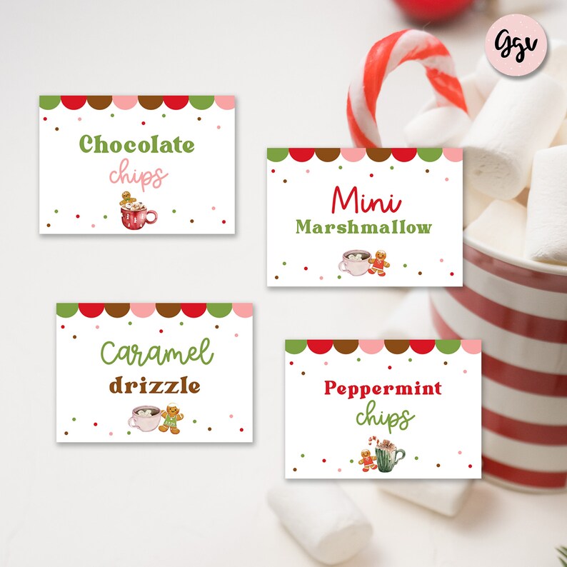 Editable Hot Cocoa Bar Toppings Label Tents Hot Chocolate Bar - Etsy