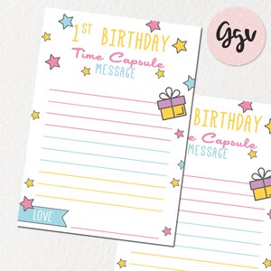 PERSONALIZED TIME CAPSULE, Time Capsule Poster, Birthday Time Capsule ...