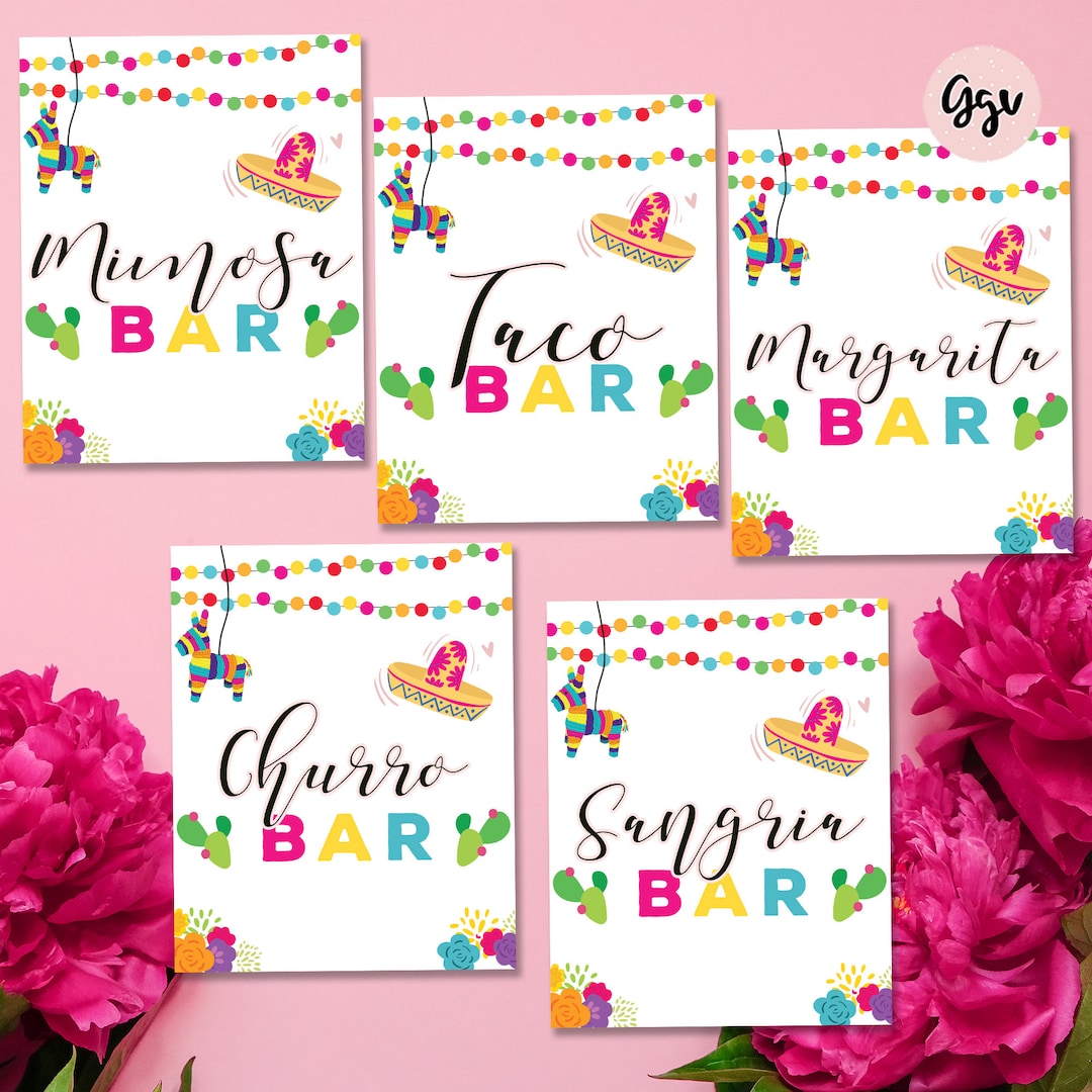 FIESTA Bar Signs, Fiesta Party Decorations, Mexican Fiesta Birthday ...