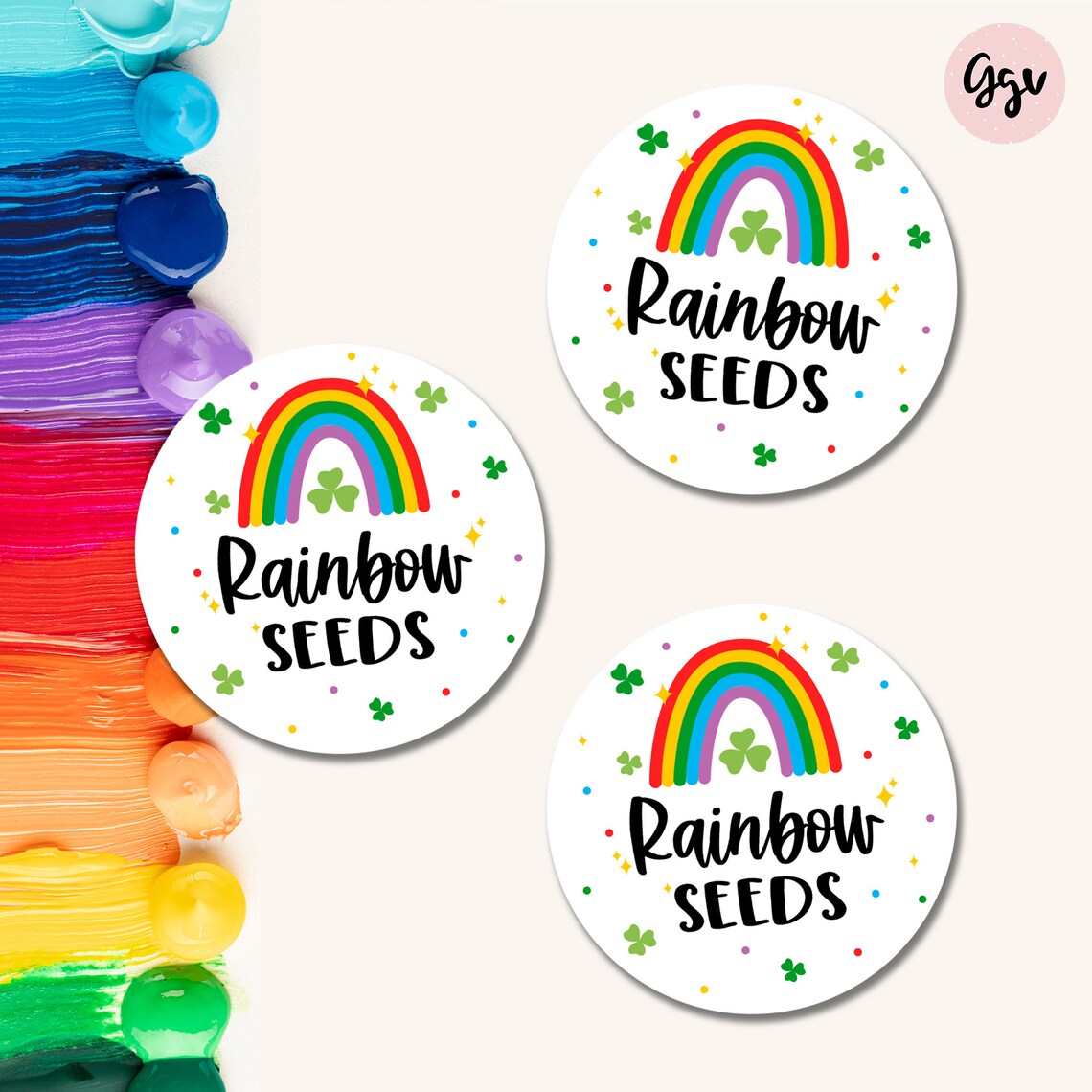 St. Patricks Day Rainbow Seeds Printable Tag St. Patricks - Etsy