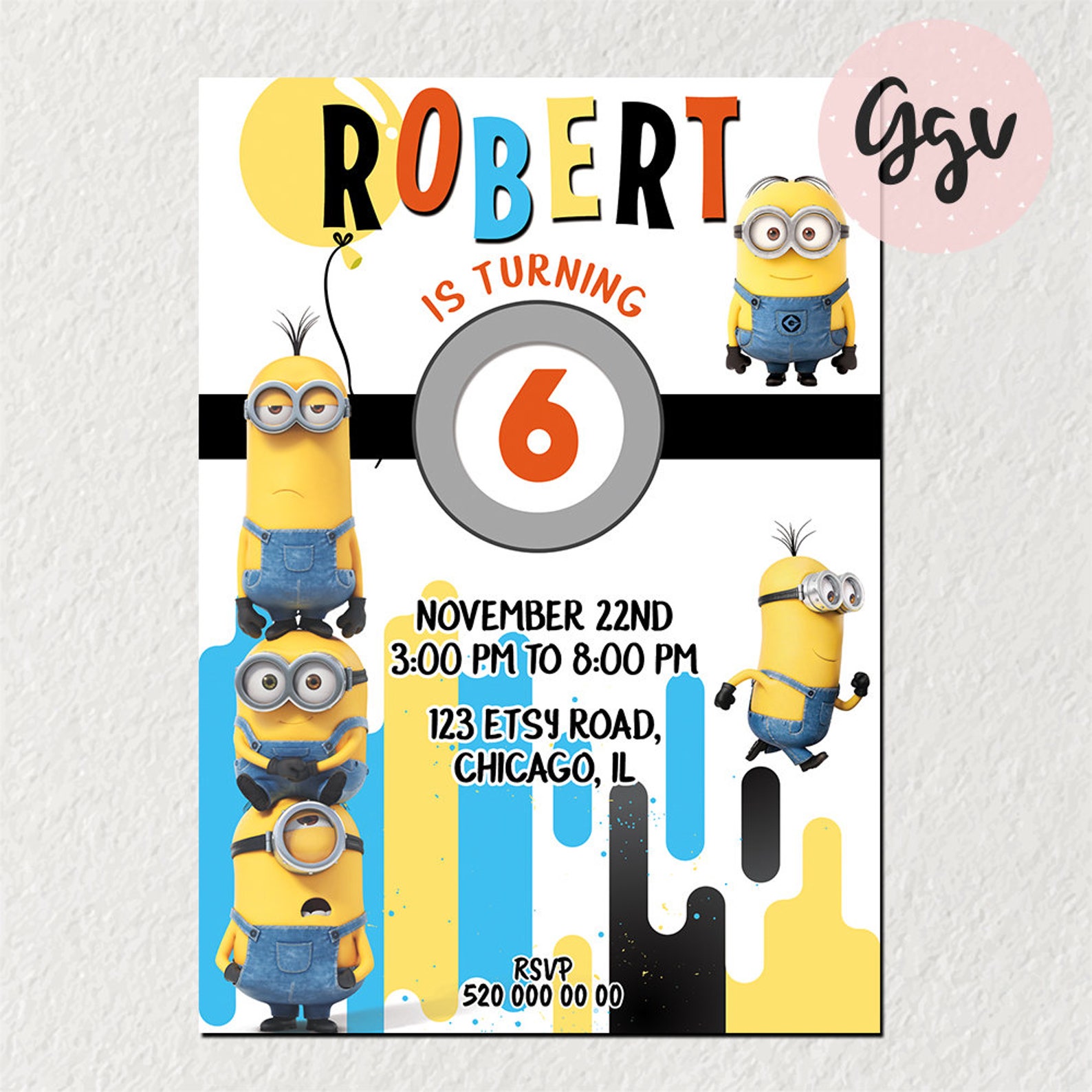 MINION Invitation Minion Birthday Minion Party Minion - Etsy