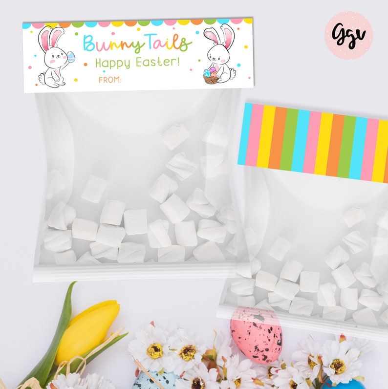 Bunny Tails Bag Topper Easter Bunny Tails Printable Easter - Etsy