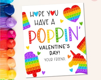 POP IT VALENTINE'S Day Printable Tag Poppin' - Etsy