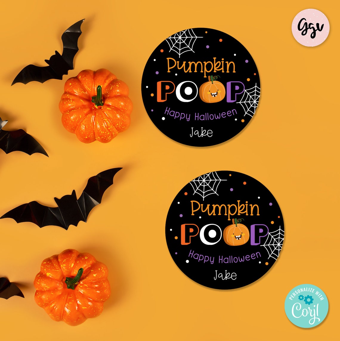 Pumpkin Poop Printable Tag Halloween Gift Tag Editable - Etsy