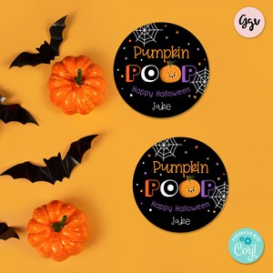 Pumpkin Poop Printable Tag, Halloween Gift Tag, Editable Pumpkin Tag ...