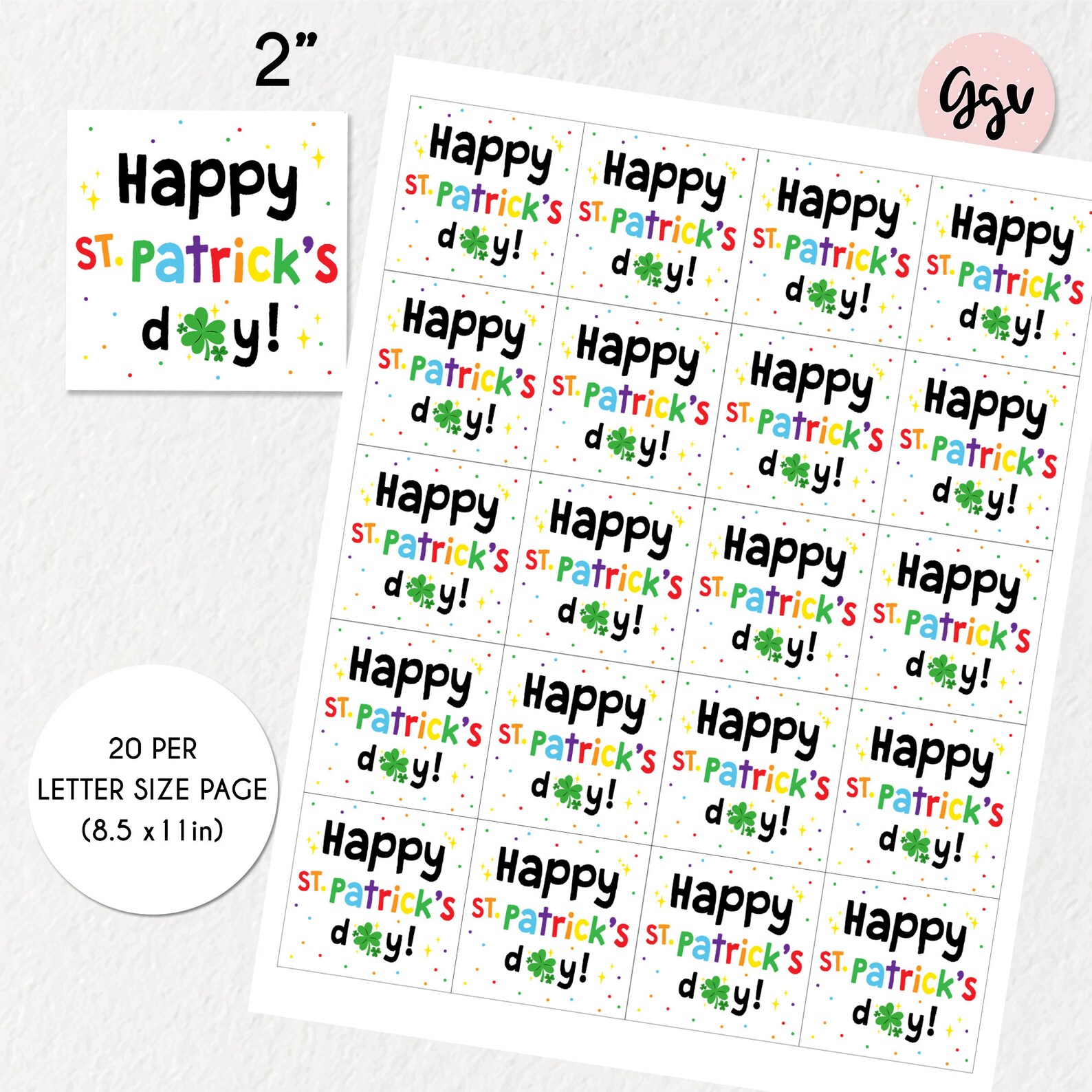 Printable St Patricks Day Gift Tags St Patricks Day Favor | Etsy