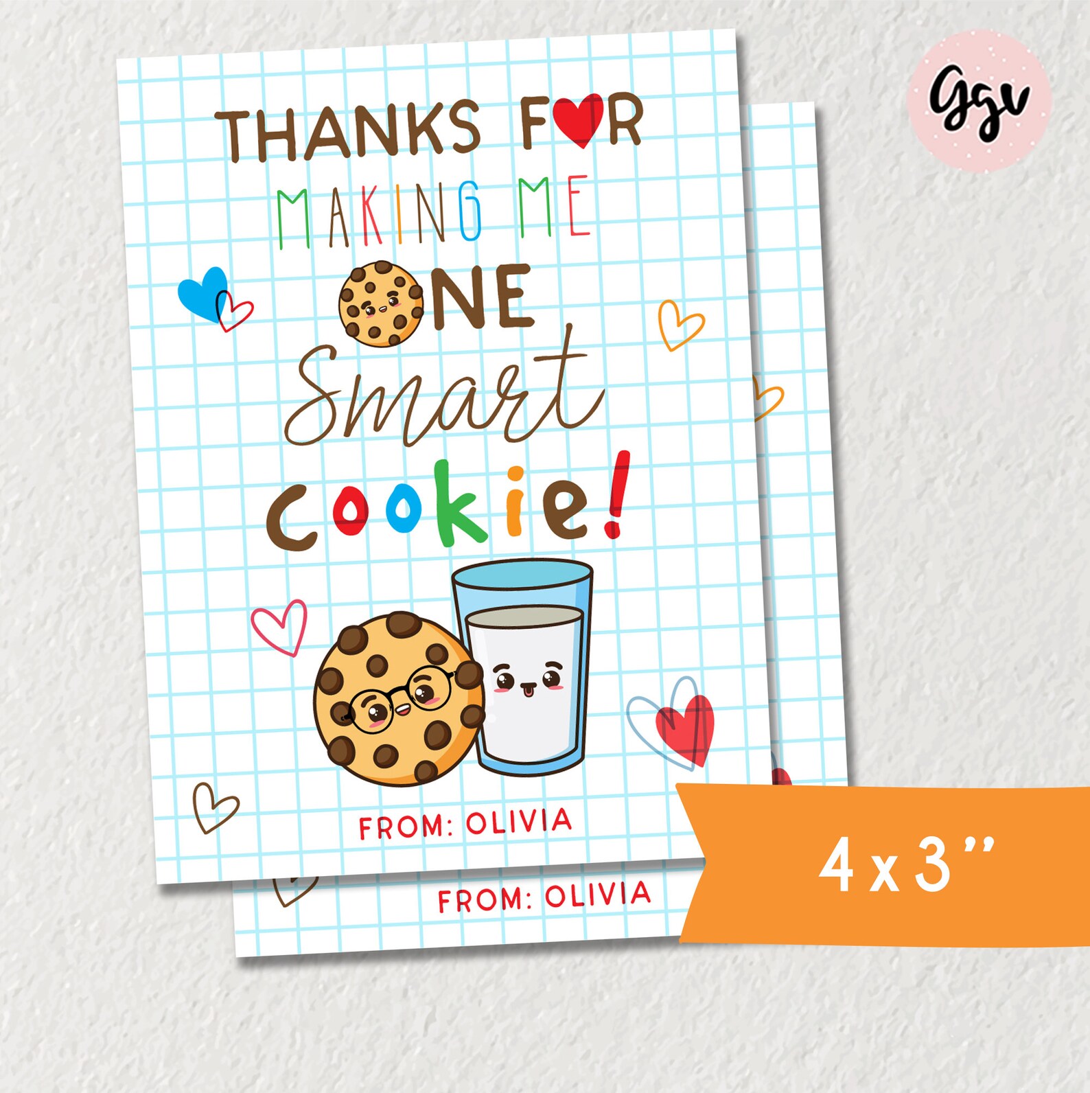 Personalized Smart Cookie Valentine Card, Teacher Gift (digital File ...