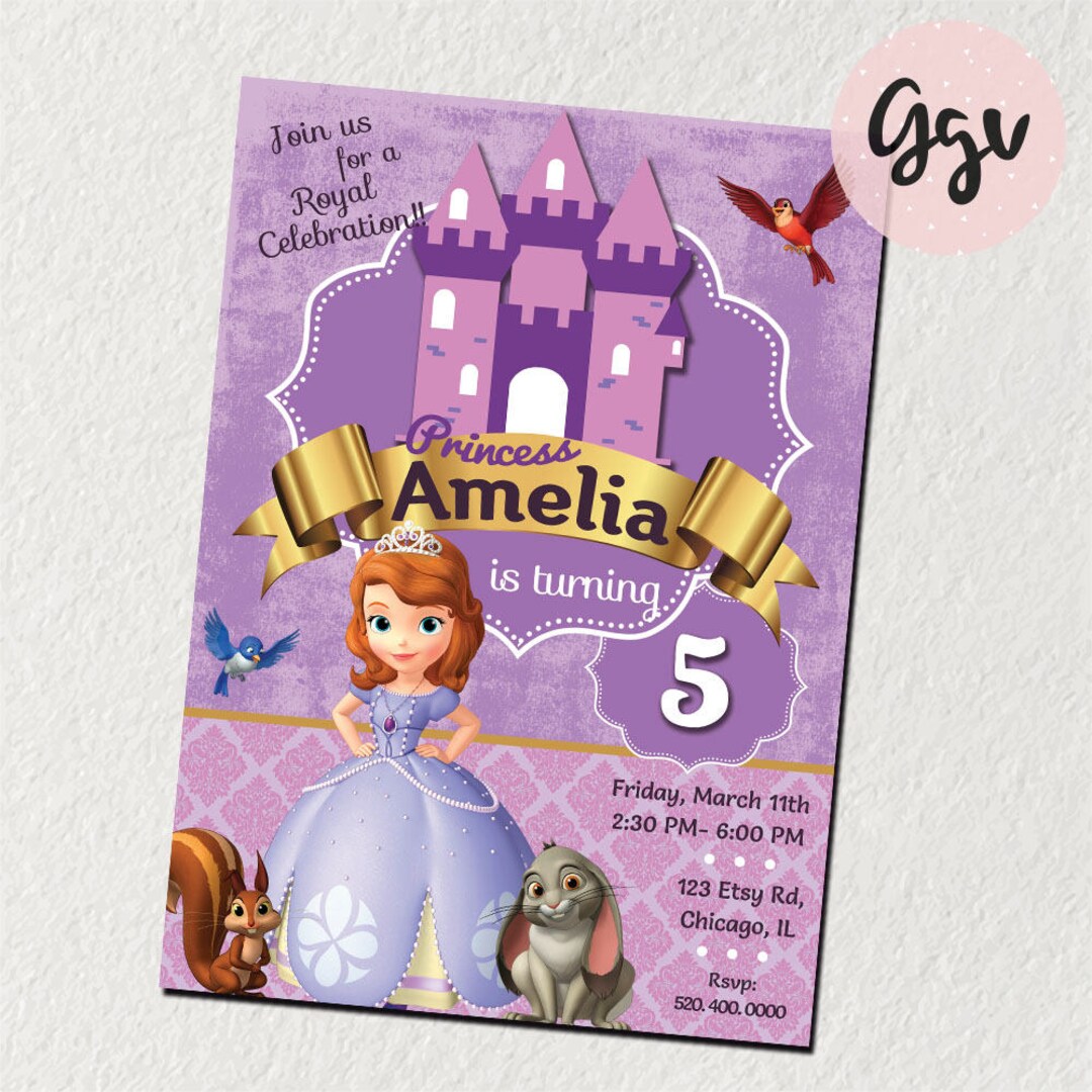 Sofia the First, Sofia Invitation, Princess Sofia, Sofia Birthday ...
