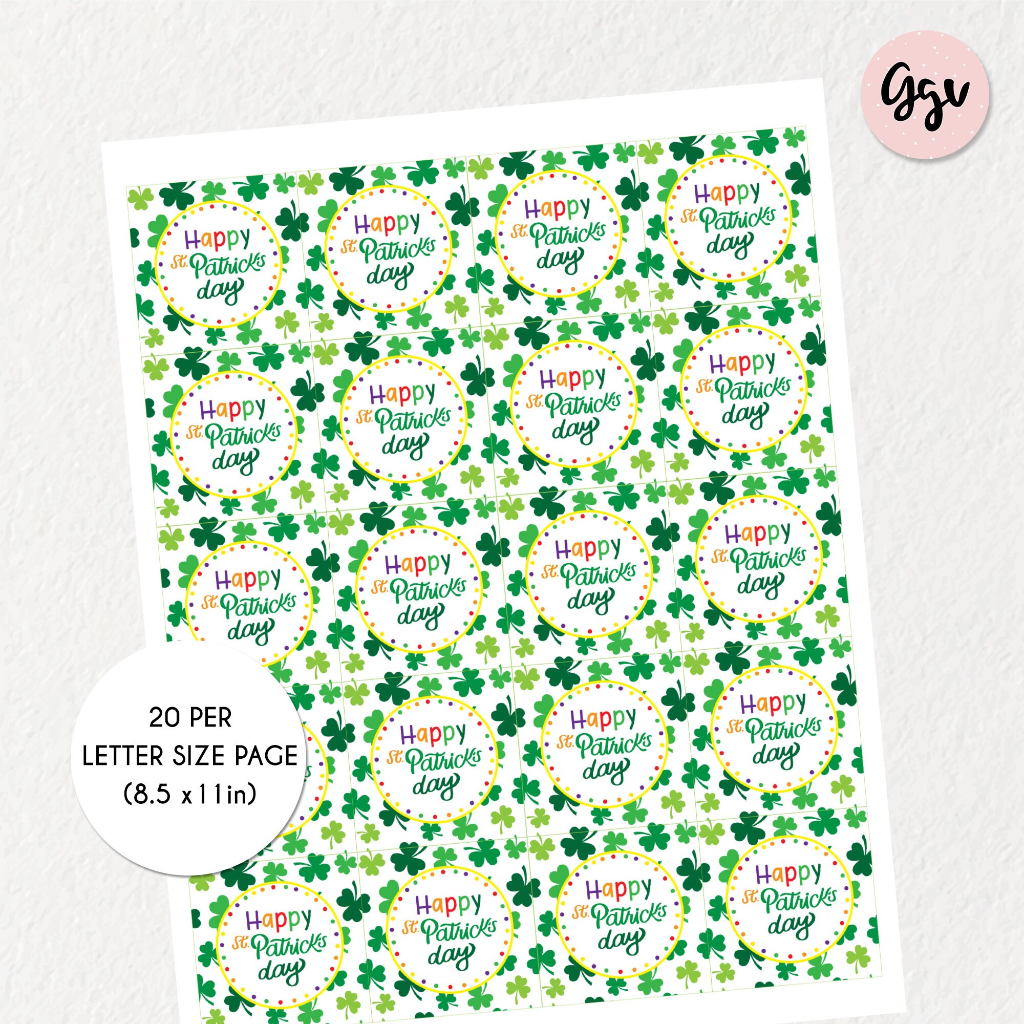 Happy St Patricks Day Gift Tag St Patrick Printable Tag St | Etsy