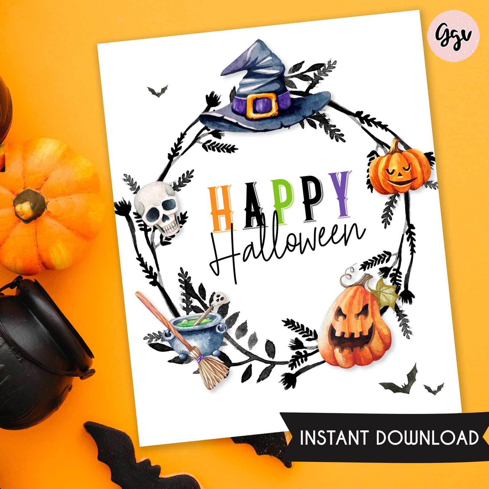 HALLOWEEN Wall Art Printable Halloween Decoration Halloween | Etsy